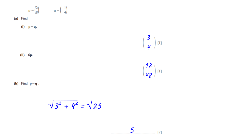 Vectors Past Paper Questions For Igcse Cambridge 0580