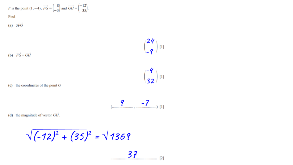 Vectors Past Paper Questions For Igcse Cambridge 0580